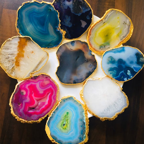 Buy Agate Coaster Set - Geode Coaster Slice – Cambay Crystal Shop